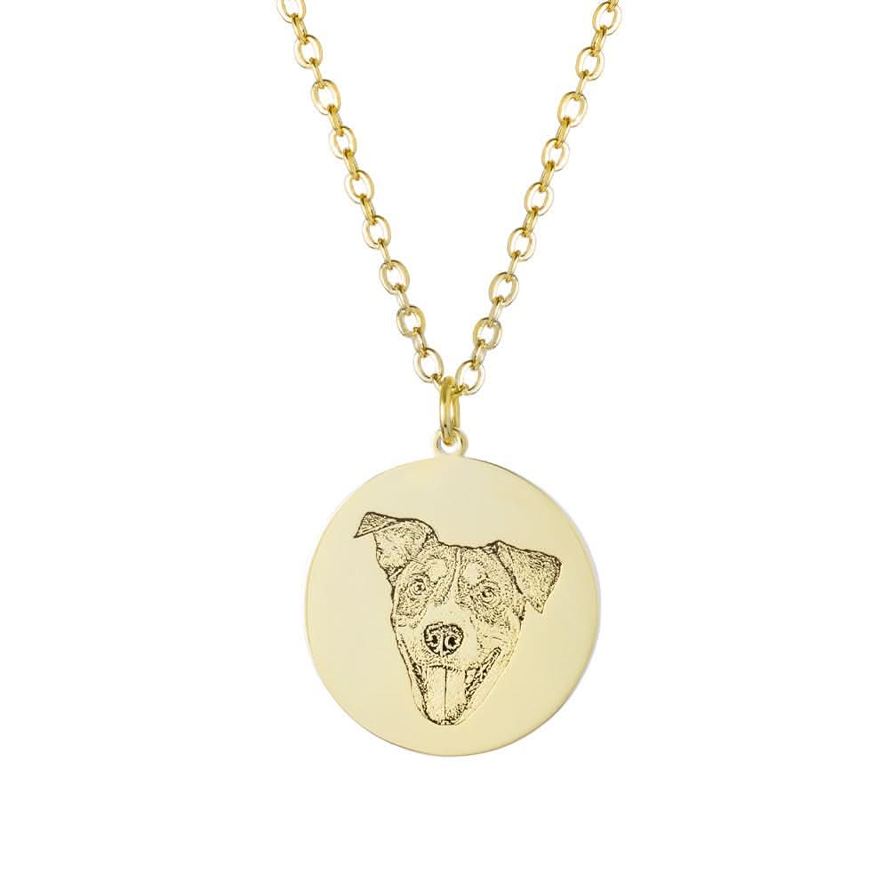 Custom Engraved Pet Portrait Necklace - Cuddle Clones
